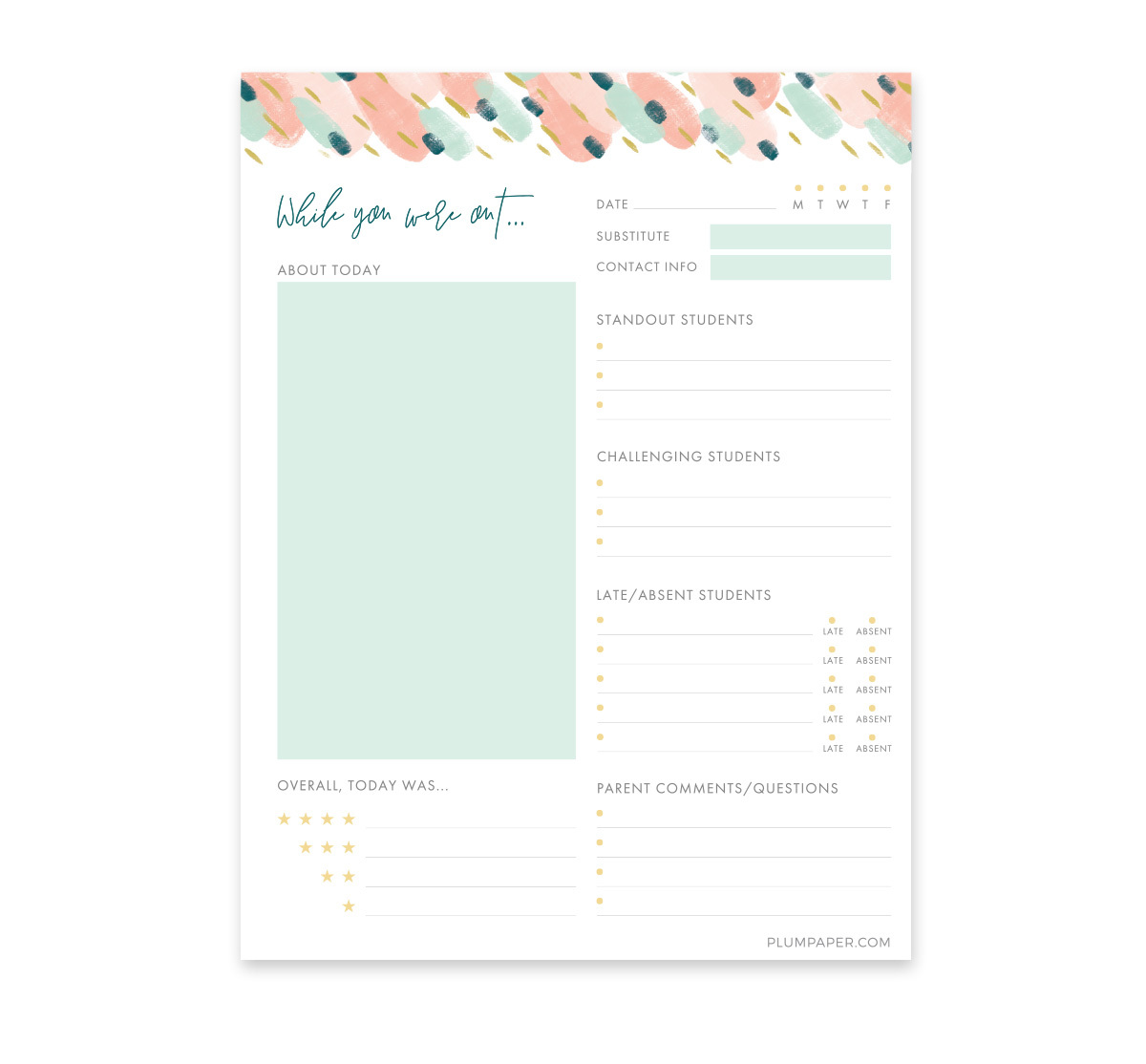 Plum Paper: Teacher Notepad