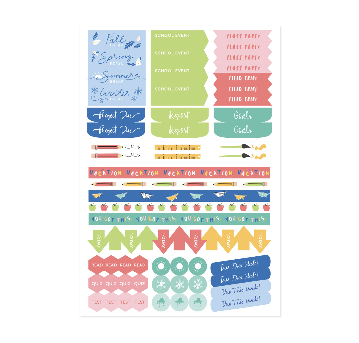 Plum Paper - Elementary School Student Stickers.