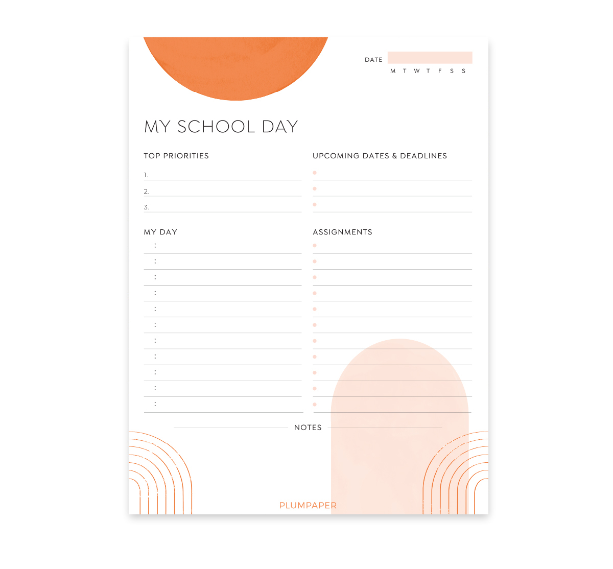Plum Paper - Student Daily Notepad - Modern