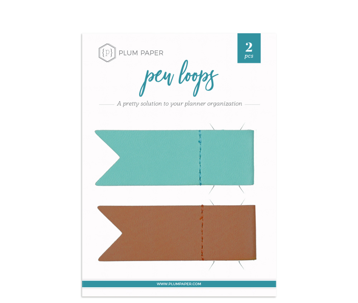 Plum Paper - Pencil & Pen Loops - Turquoise/Camel