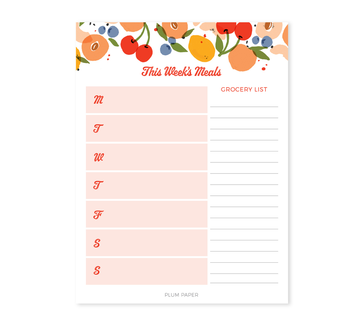 Plum Paper - Meals Weekly Notepad