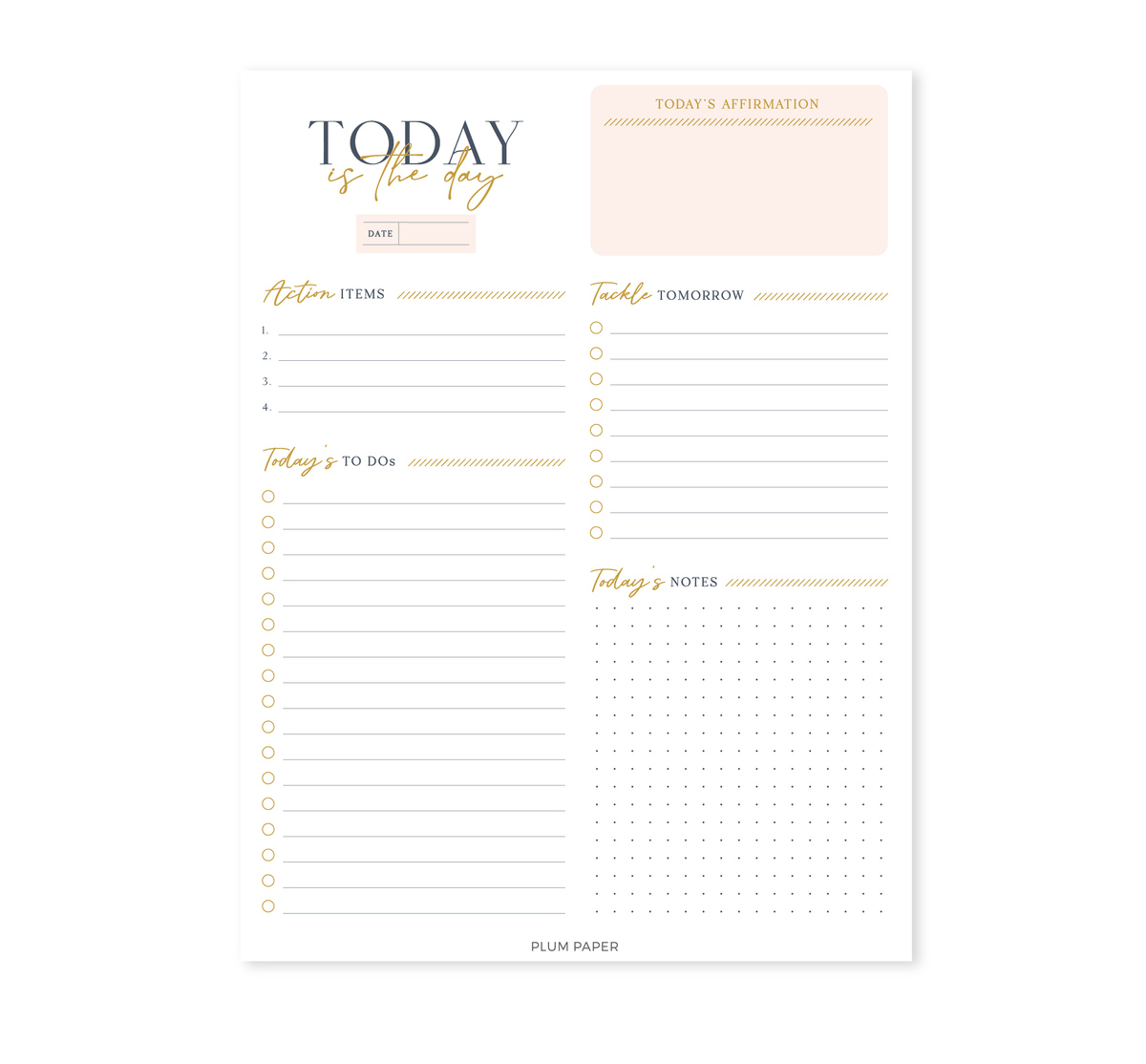 Plum Paper - Today is the Day Daily Notepad