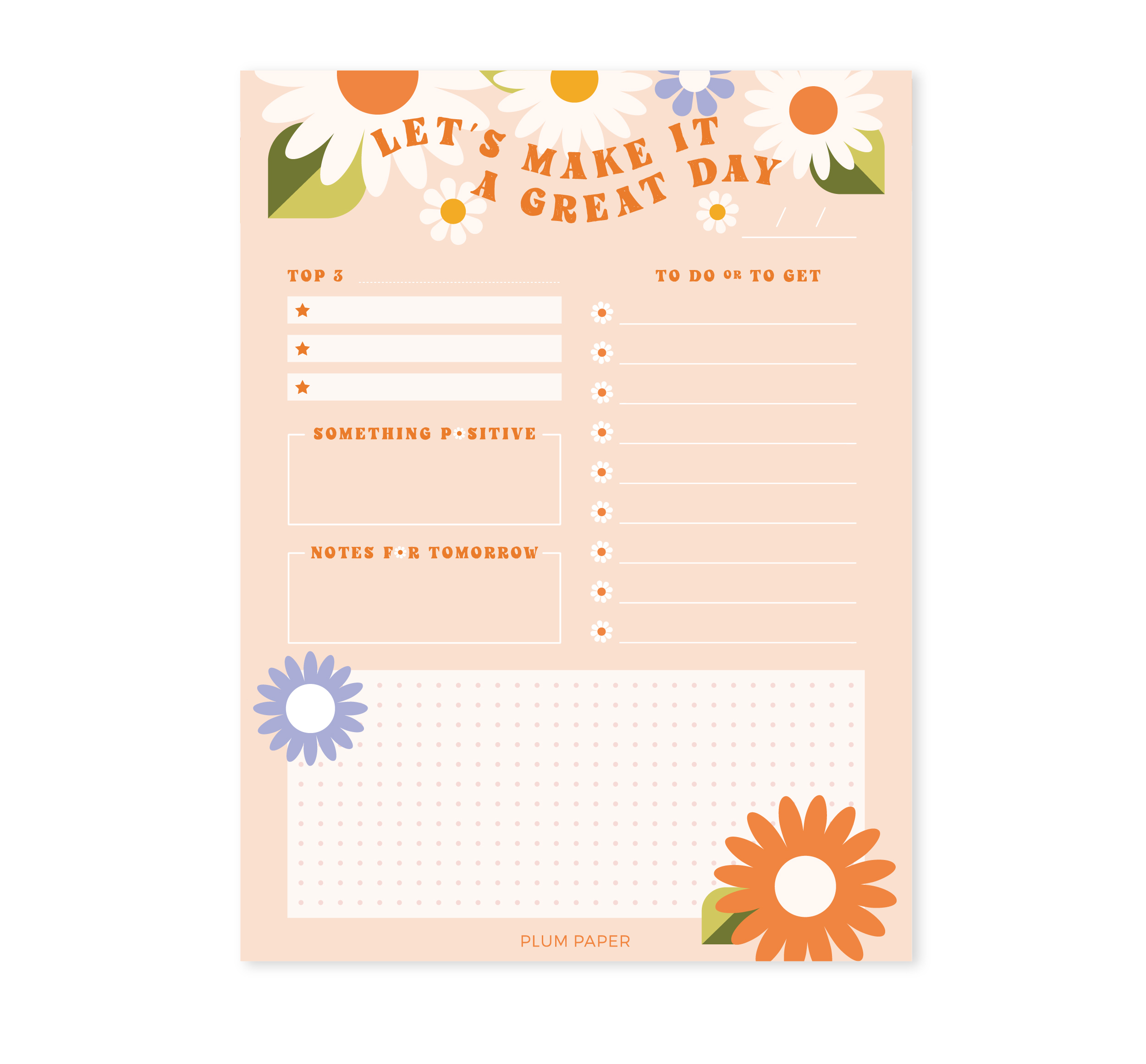 Plum Paper - Daisy Great Day Daily Notepad