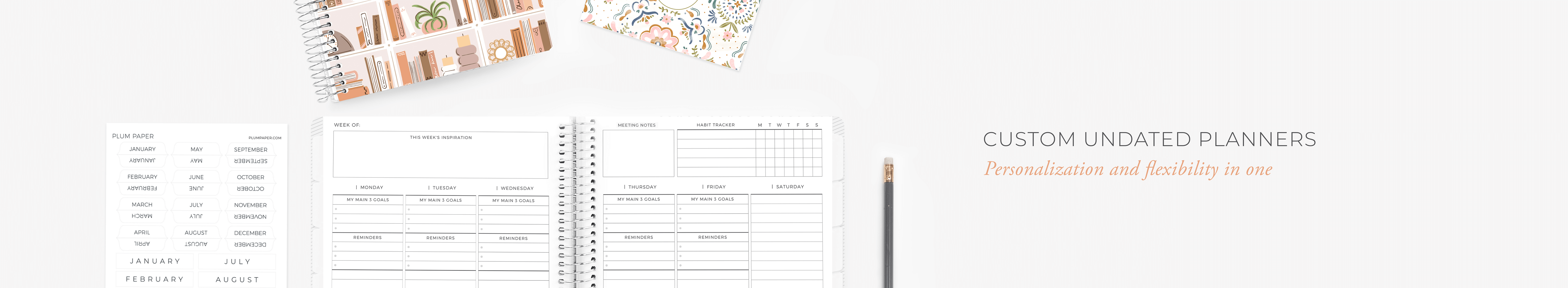 Shop Undated Planners | Custom Bindings, Add-Ons, & More