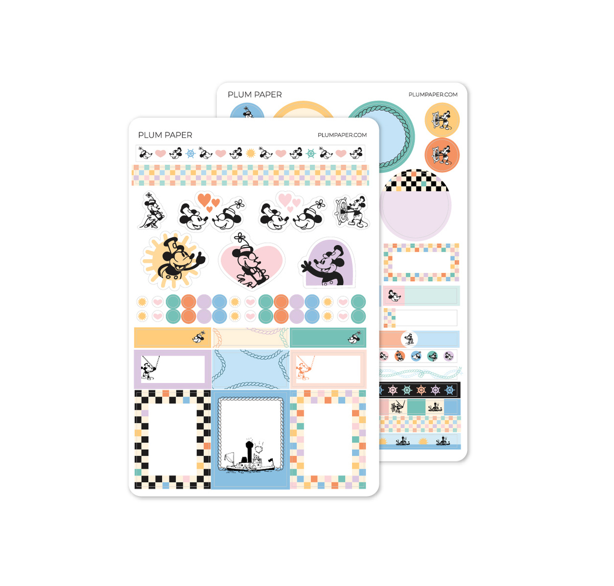 Plum Paper - Colorful Steamboat Willie Stickers