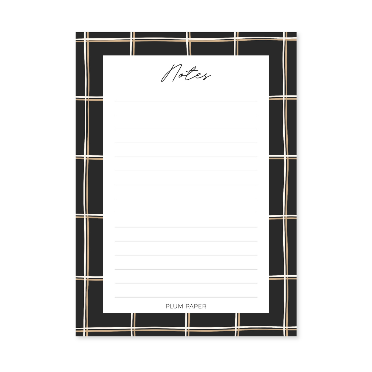 Plum Paper - Tattersall Black Notes Notepad