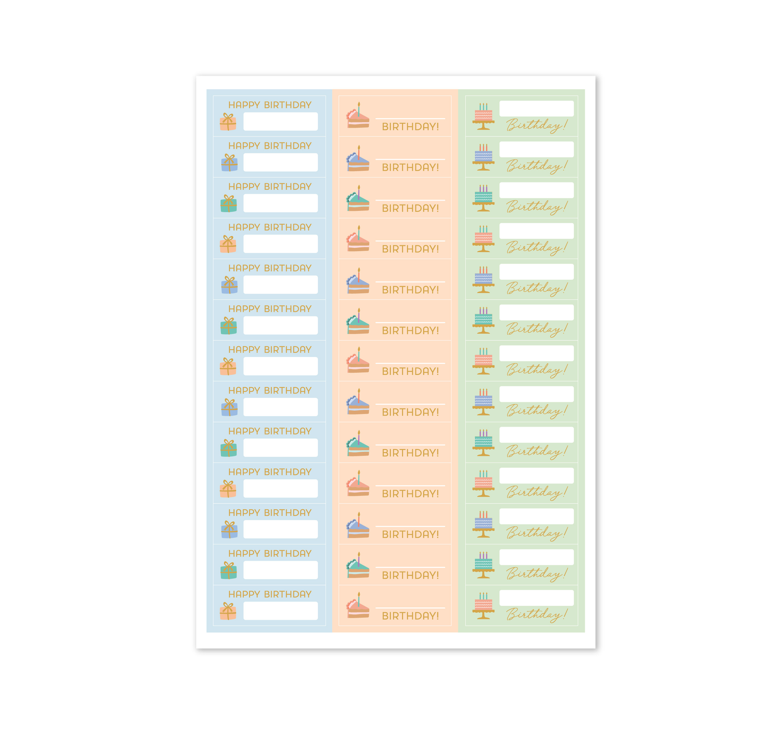 Plum Paper - 7x9 Birthday Fill-In Stickers