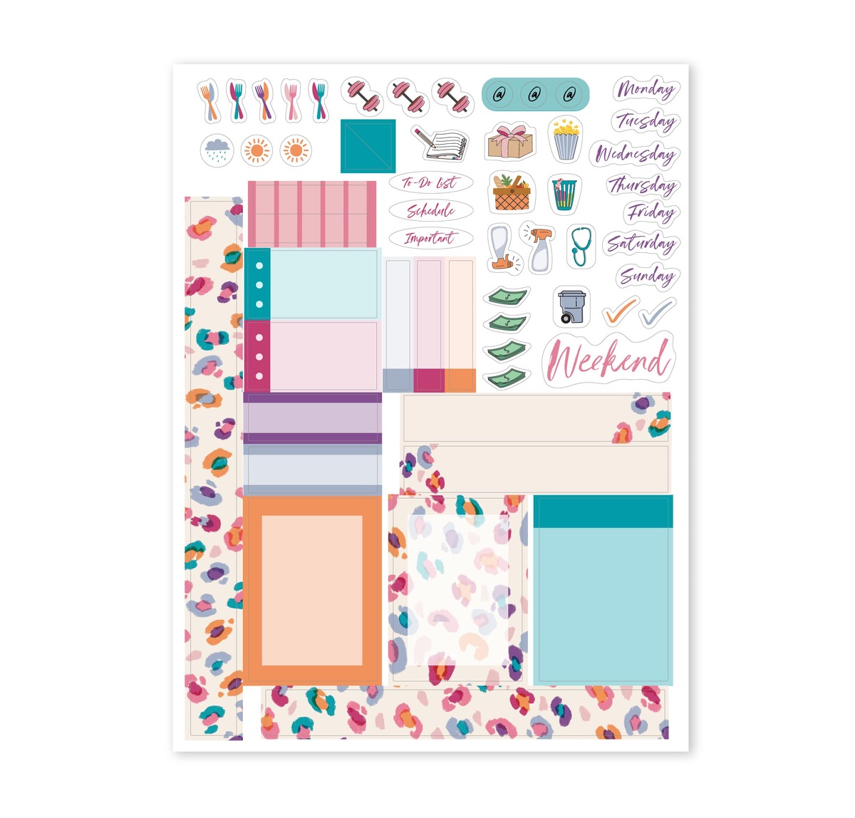 Plum Paper - 7x9 Vertical Layouts Weekly Kit - Leopard
