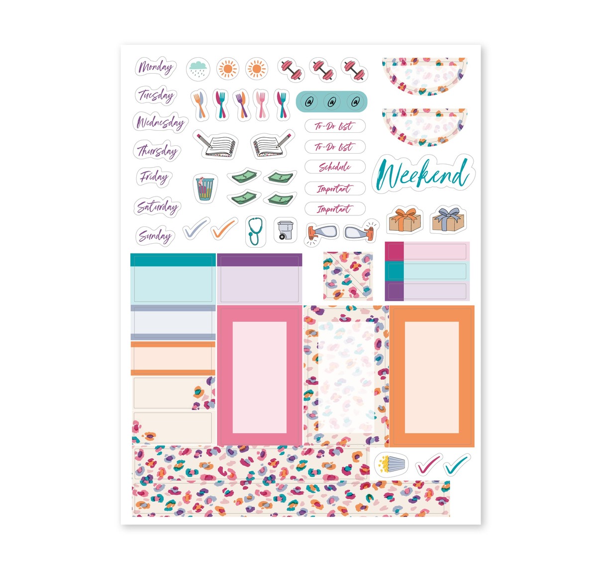 Plum Paper - A5 Vertical Layouts Weekly Kit - Leopard