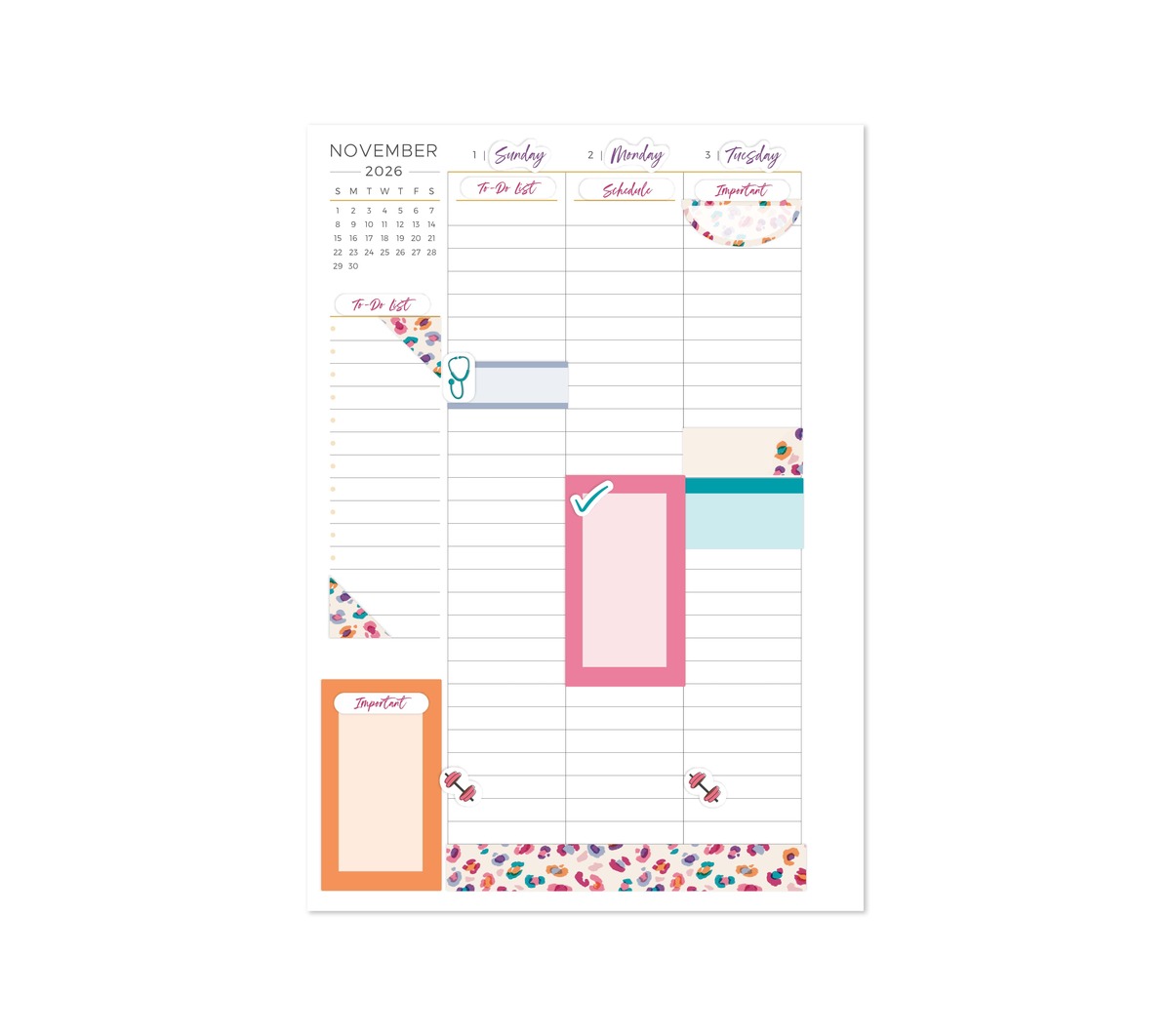 Plum Paper - A5 Vertical Layouts Weekly Kit - Leopard