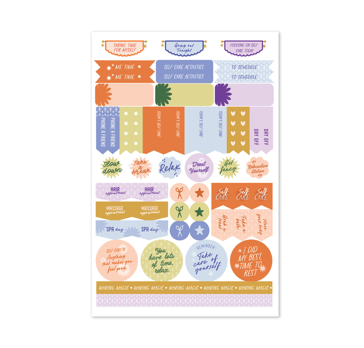 Buy Self Care Stickers Online | 4 Sticker Sheets