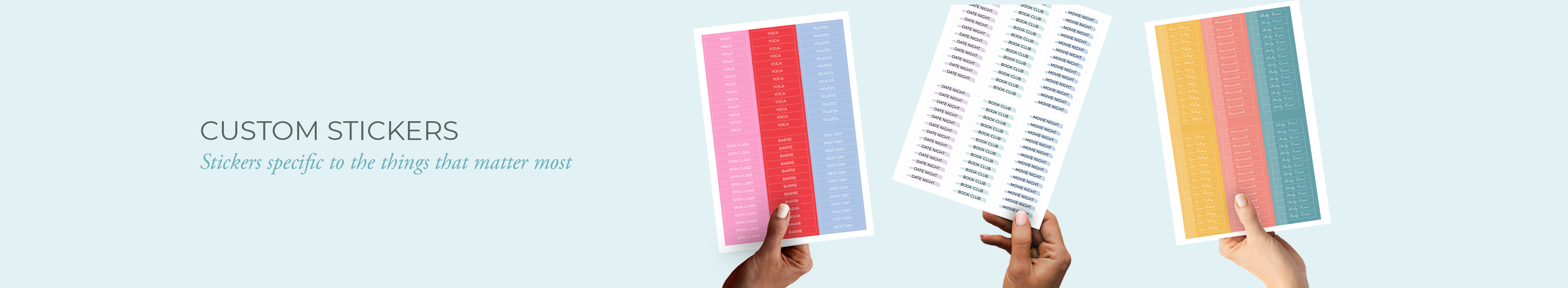 Shop Custom Planner Stickers | For A5, 7x9, 8x11 Planners