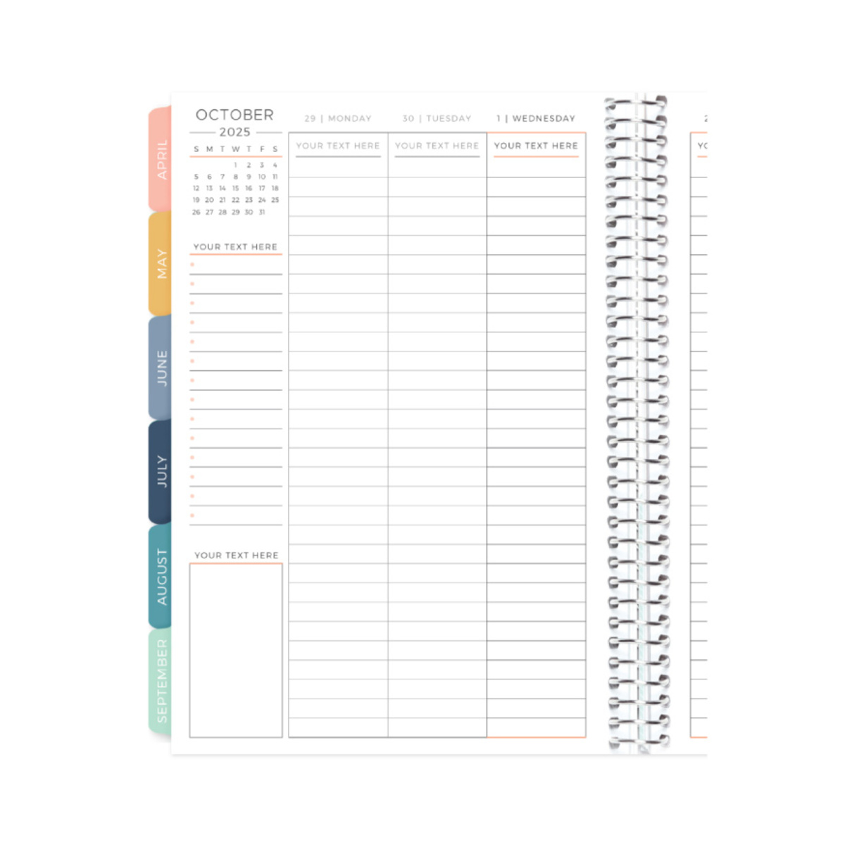 Buy Vertical Columns Planner | 7x9 Custom Weekly Layouts