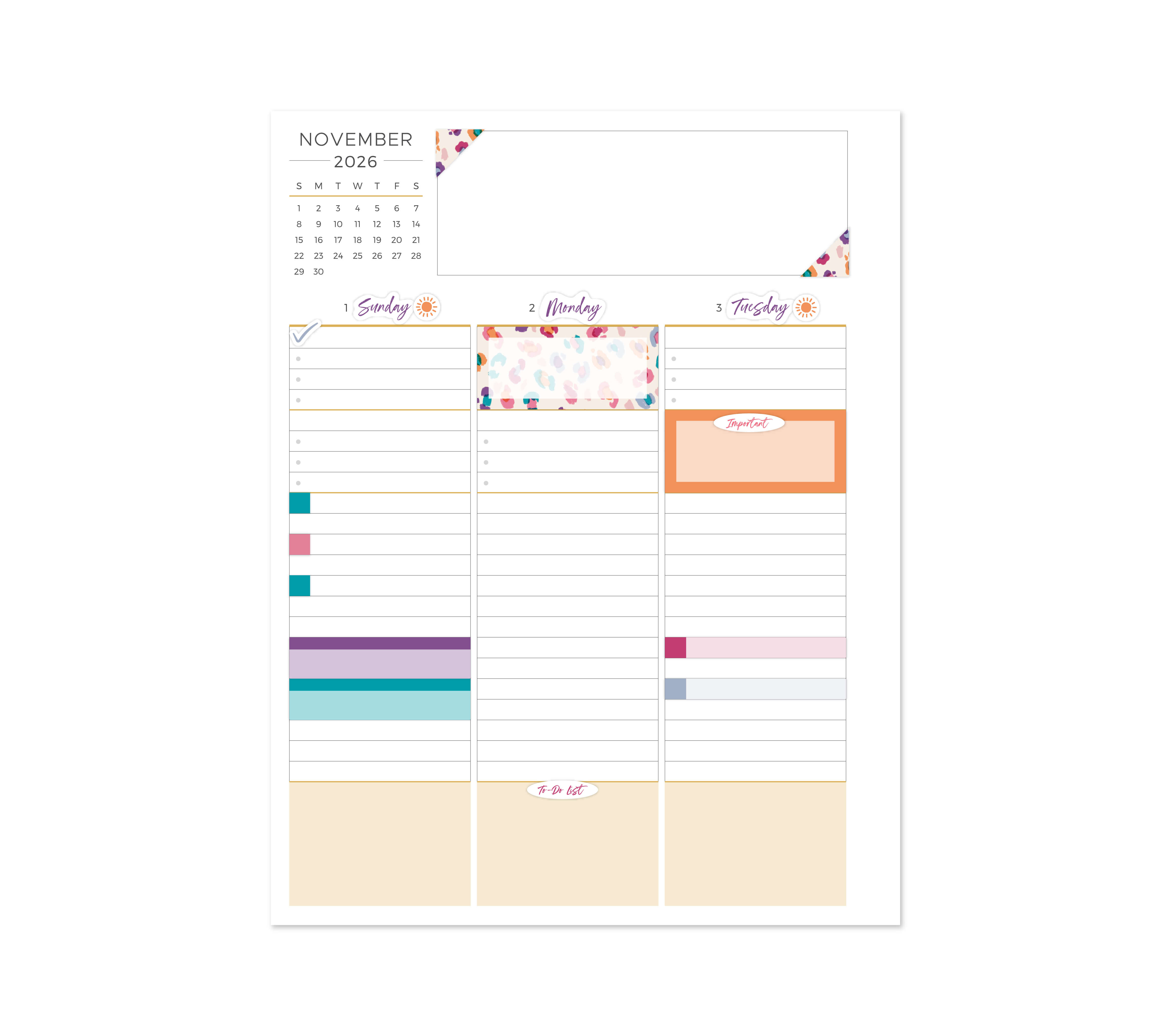 Plum Paper - 8.5x11 Vertical Priorities Weekly Kit - Leopard