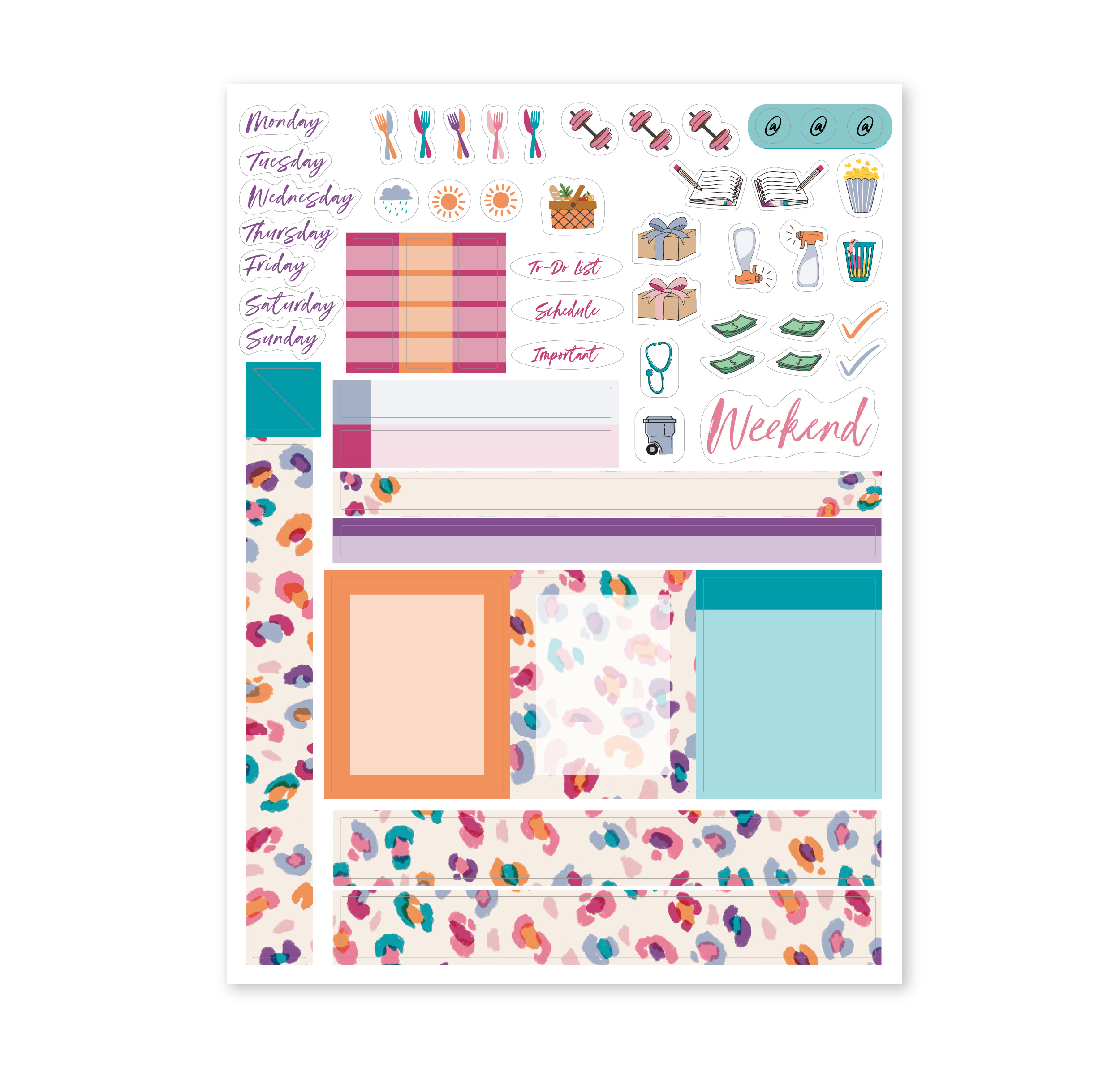Plum Paper - 7x9 Weekly Kits - Leopard