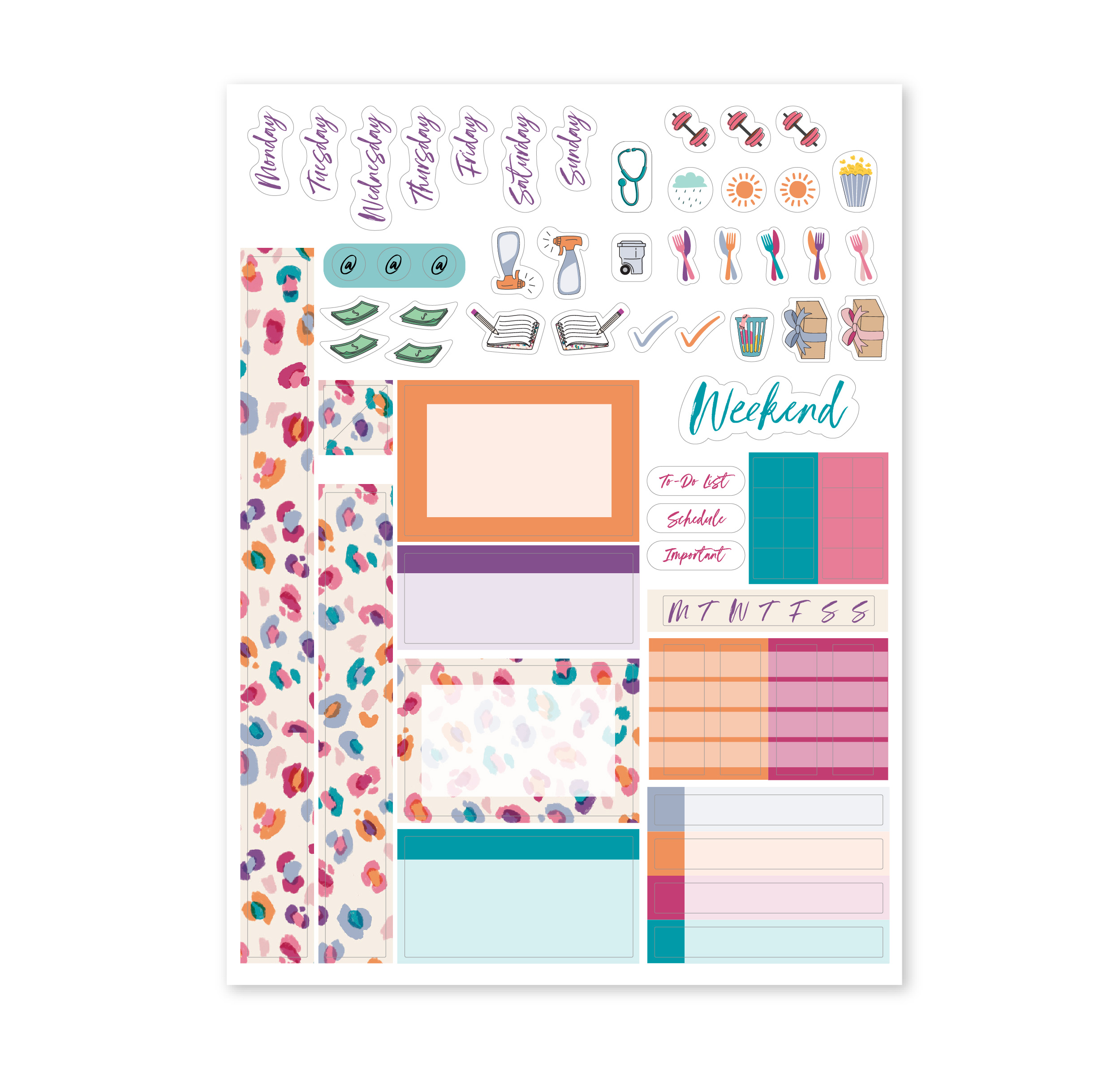 Plum Paper - 7x9 Weekly Kits - Leopard