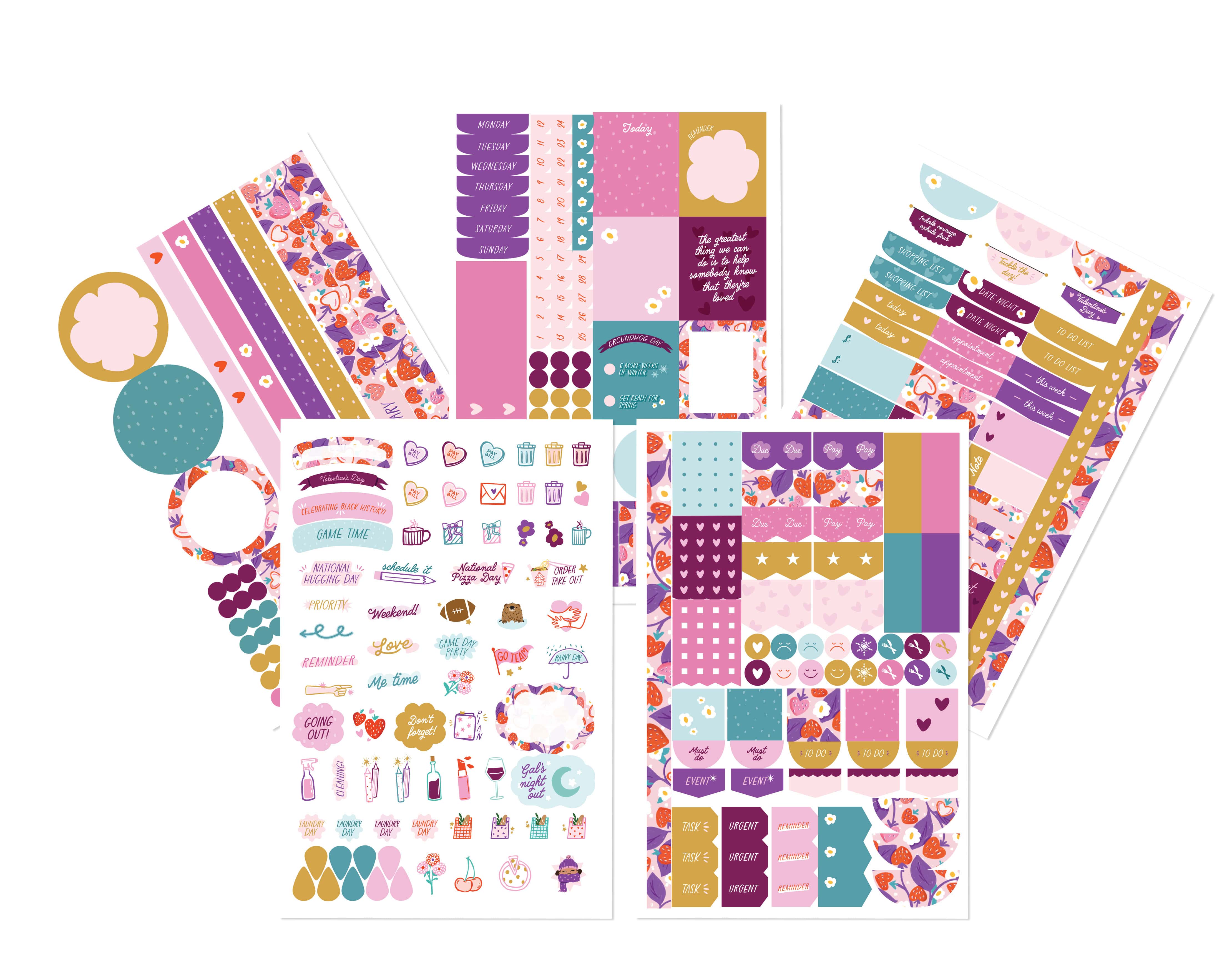 Plum Paper - 5 Sheet Monthly Kit - February-Crush