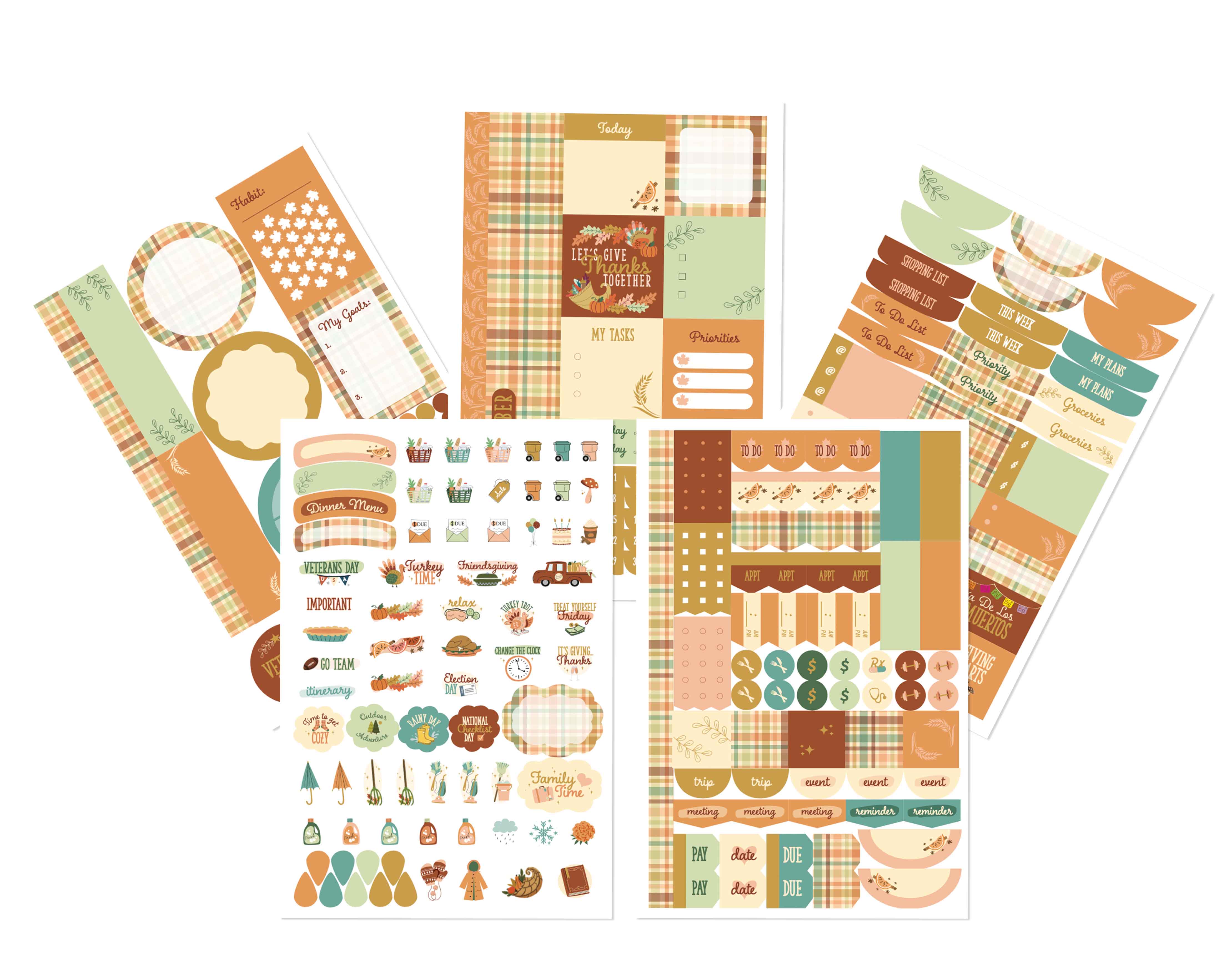 Plum Paper - 5 Sheet Monthly Kit - November-Plaid